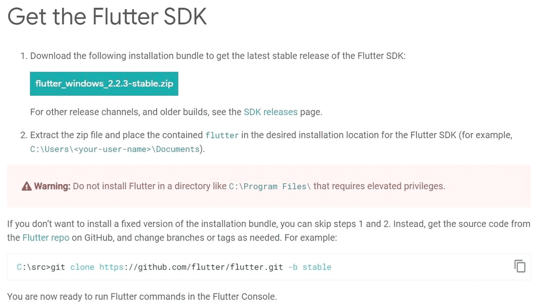 Flutter SDK Installation on Windows, macOS, Linux in 2023